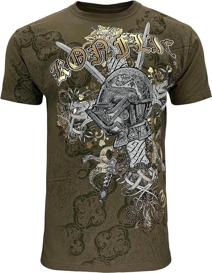 Gothic Steel Armor MMA T Shirt KonflicUSA Graphic Crew Neck Tee